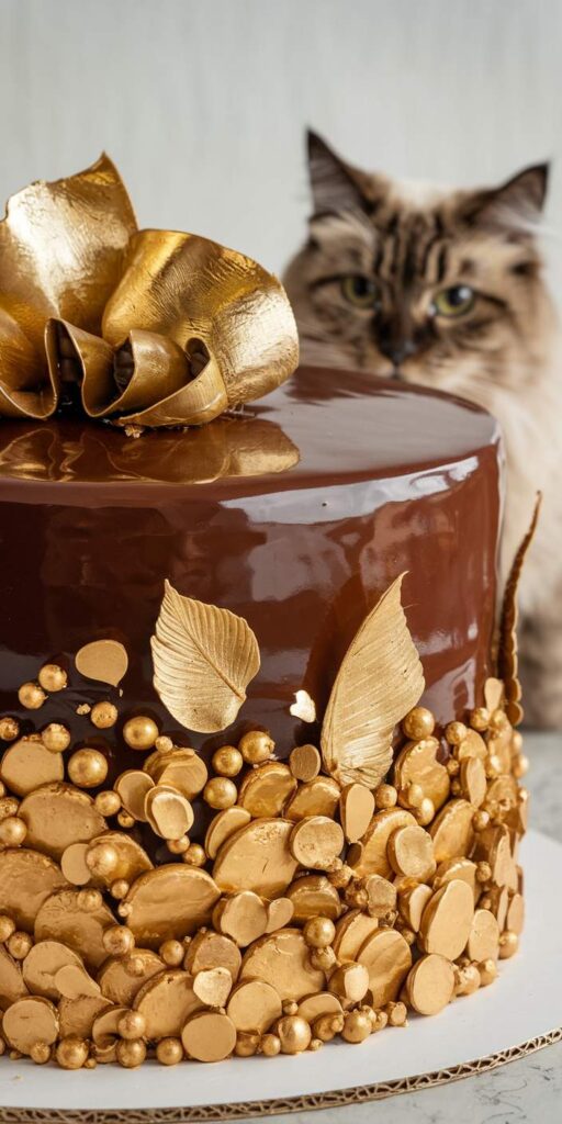 Classic French Opera Cake Recipe With Gold Leaf Garnish