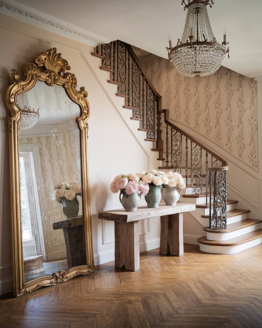 7 French-Inspired Entryway Ideas With Stairs For A Chic Look
